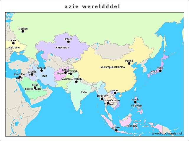 Topografie azie wereldddel | www.topomania.net