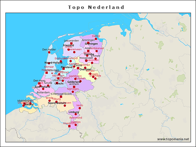 Topografie Topo Nederland | www.topomania.net