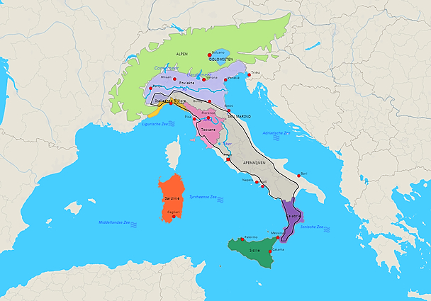 Topografie Italië toeristische topografie | www.topomania.net